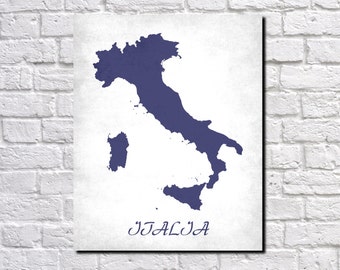 Paint Splashes Map of Italy Map Art Print 121