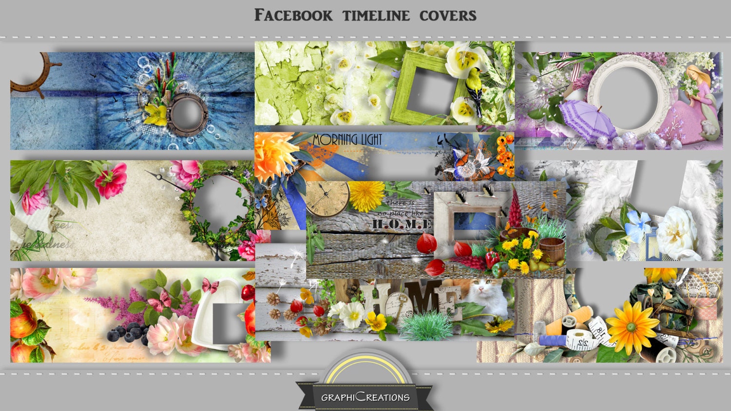Facebook timeline covers PERSONAL USE by GraphiCreations on Etsy