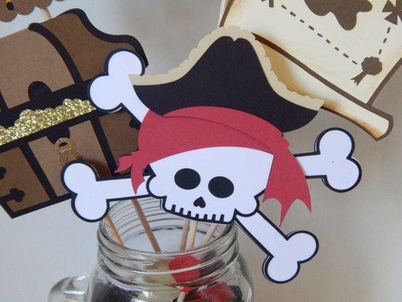 Pirate Party Centerpiece Pirate Birthday Party by LittleBannerShop