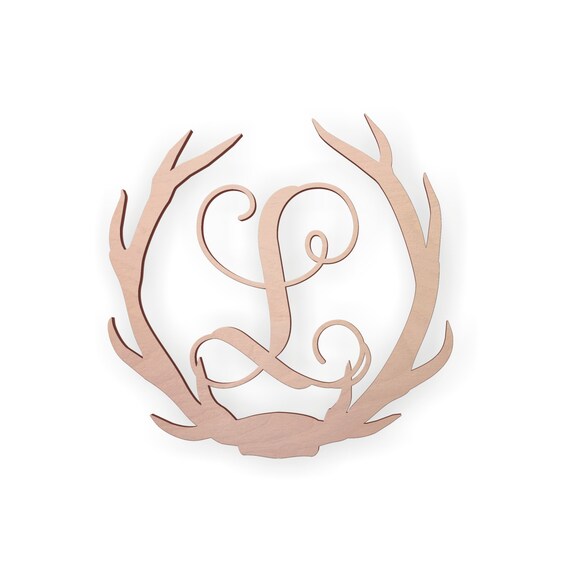 Unfinished Wooden Deer Antler Monogram Letter By Themonogramcorner