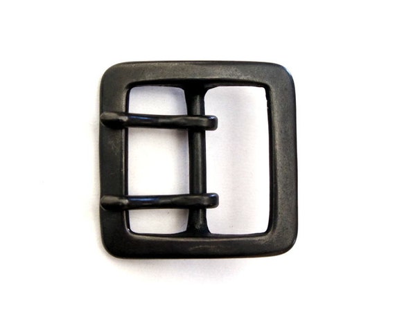 Matte Black Brass Square Buckle Solid Single by SmokySumisStore