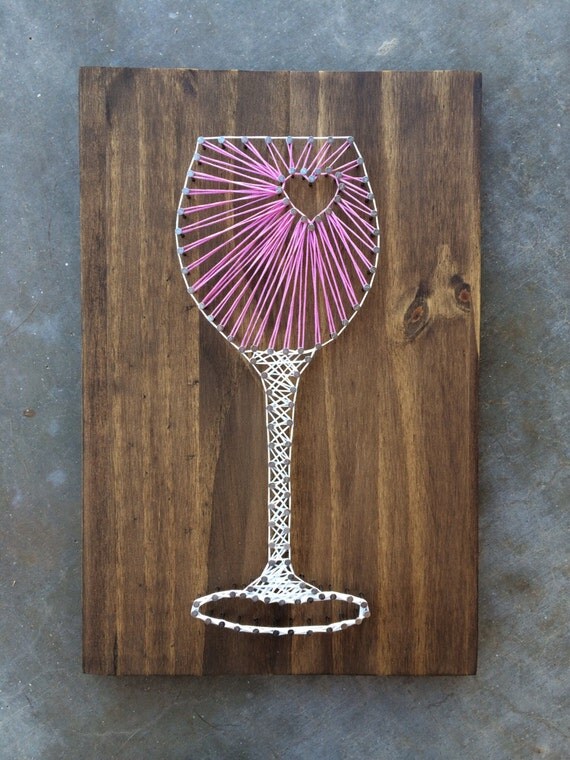 Made To Order Wine Glass String Art Board By Kailsstringart