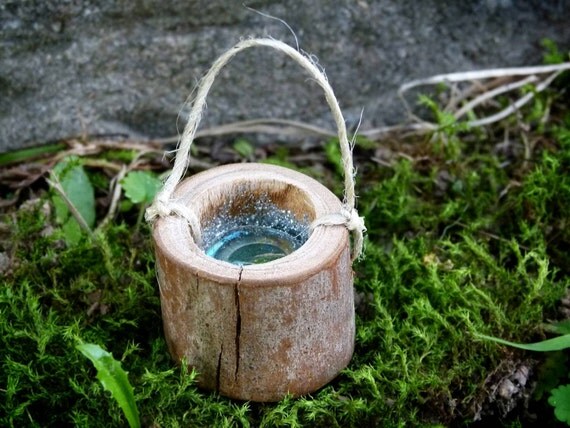 Miniature Wooden Bucket Fairy Garden Accessory