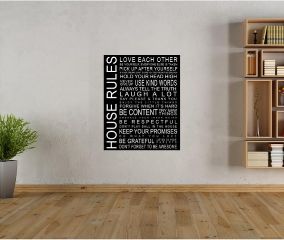 House Rules 2 Quote Wall Decal Vinyl Graphic Photo for Home