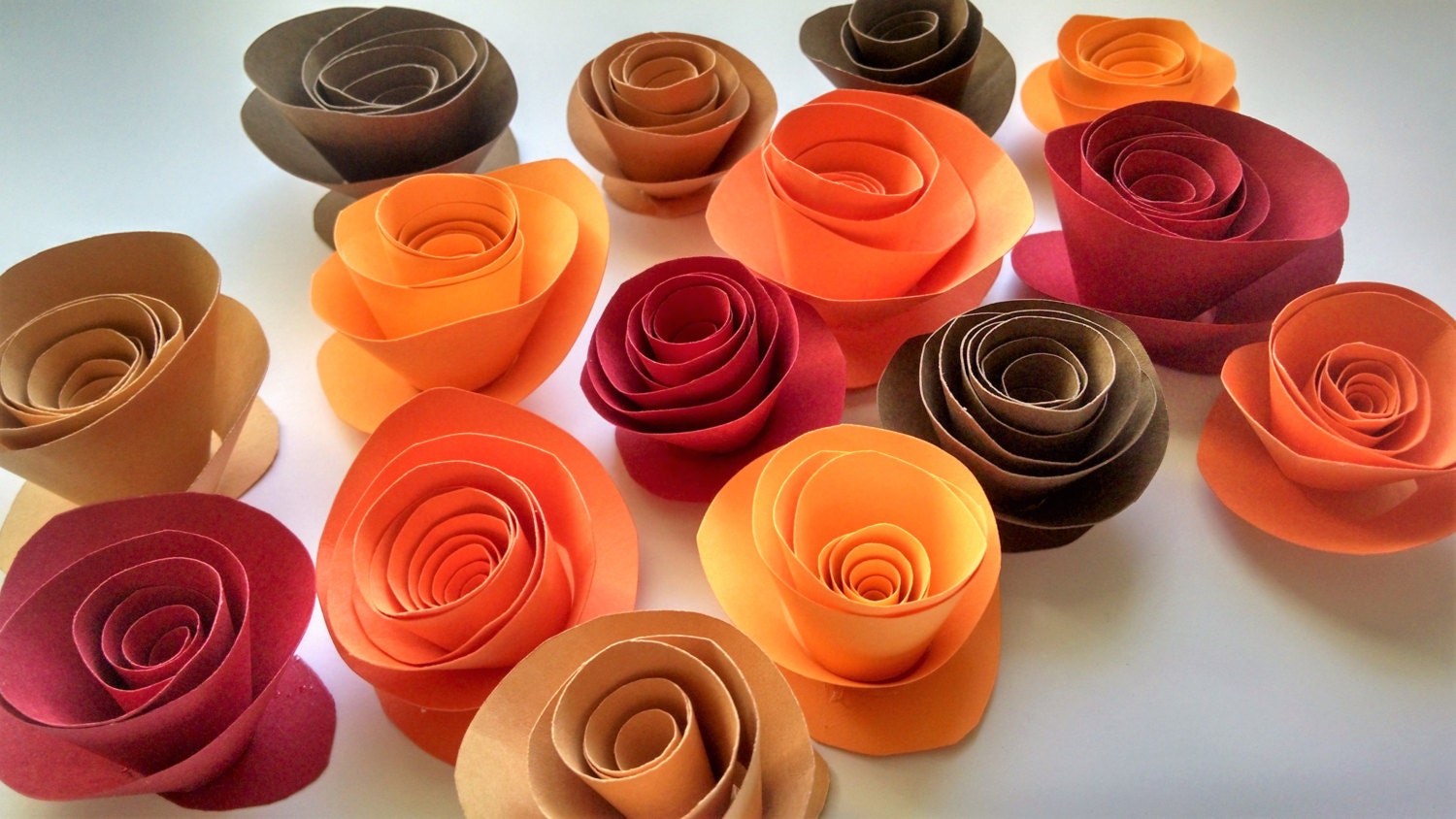 DIY Fall Decor Bright Fall Colored Paper Flowers