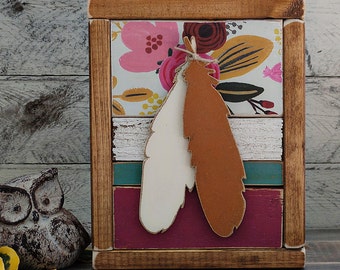 Feather wood sign | Etsy
