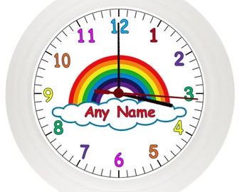 Rainbow wall clock | Etsy