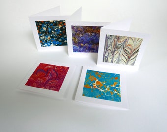 Marbled cards | Etsy