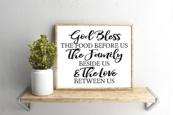 Printable Wall Art God Bless the Food Before Us Quote Home