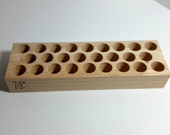 1 holes Small metal stamp holder wooden by MacDonaldWoodworks