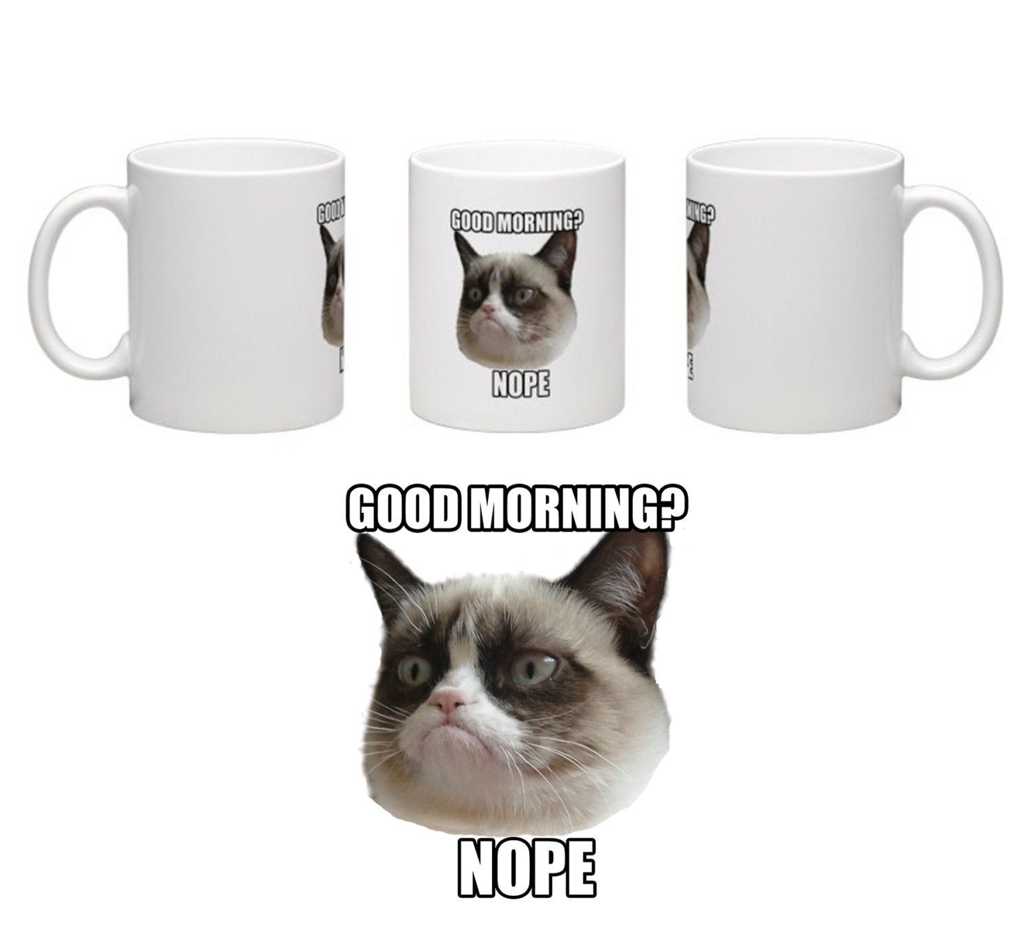 Grumpy Cat Coffee Mug By Bronxprints On Etsy