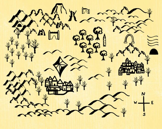 Map Elements Photoshop Brushes Cartography for Map