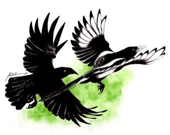 Thieving Magpie Handmade Necklace in a Choice of Bronze or