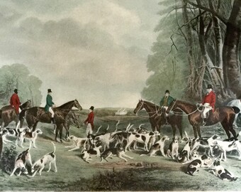 Fox hunt painting | Etsy