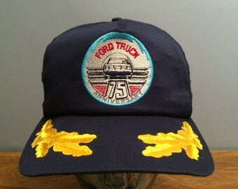 Gold navy blue hat | Etsy