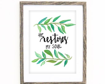 He restores my soul | Etsy