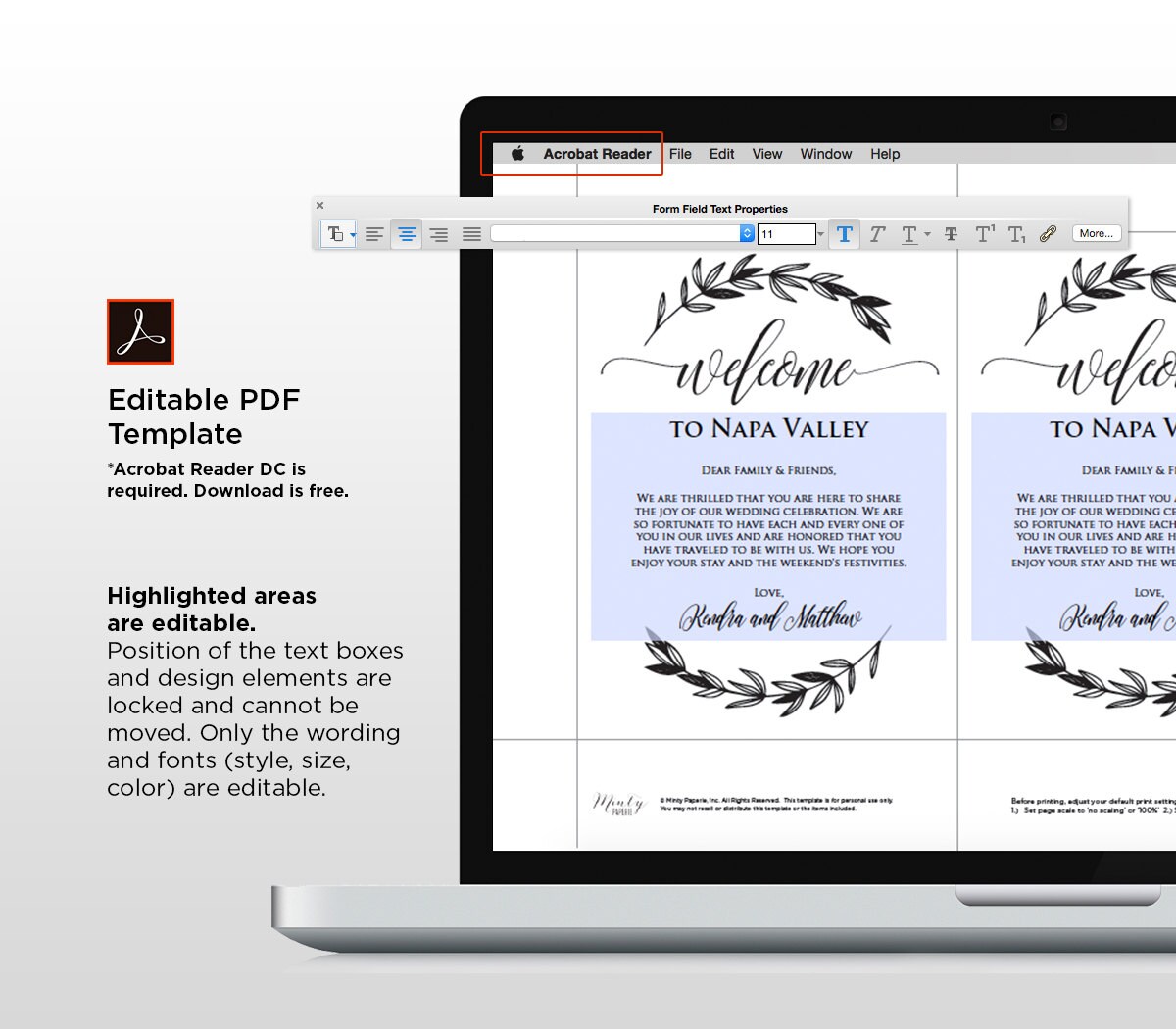 Wedding Welcome Bag Letter Insert Welcome Bag by MintyPaperieShop