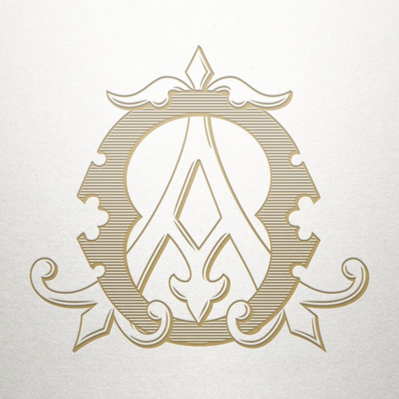 Interlocking Monogram Design AO OA Interlocking Monogram