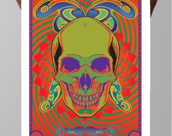 Psychedelic skull | Etsy