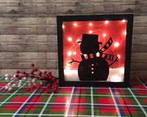 Unique snowman shadow box related items | Etsy