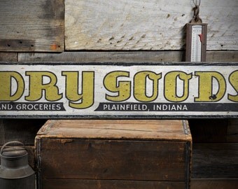 Custom Grocery & Dry Goods Sign Rustic Hand by TheLiztonSignShop