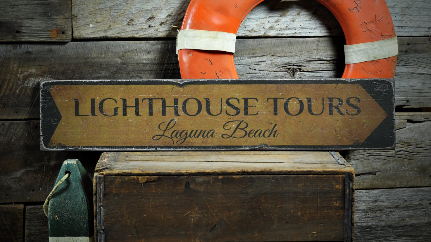 Lighthouse Tours Wood Sign Personalized Beach Location Name