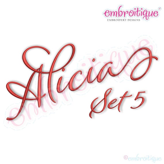 Alicia Calligraphy Monogram Set 5 Embroitique Exclusive