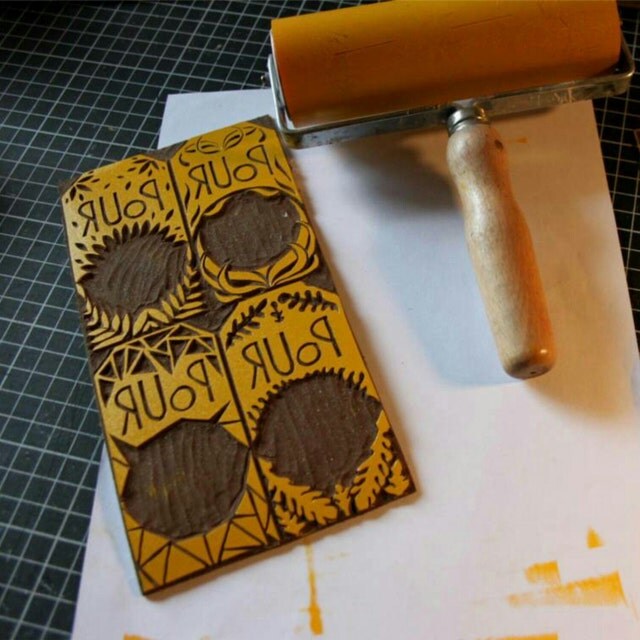 Original linocut prints on paper and fabrics by BelettePrint