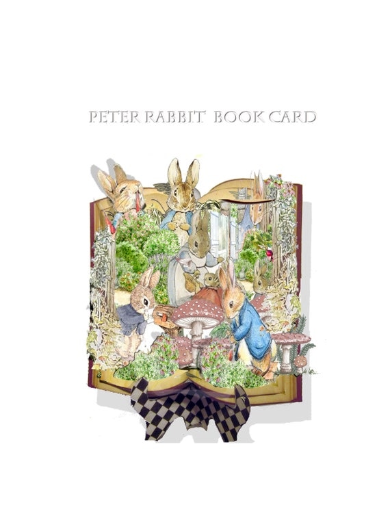 printable Peter Rabbit popup Card DIY craft kit easy