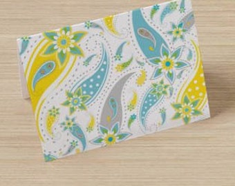 Paisley note cards | Etsy