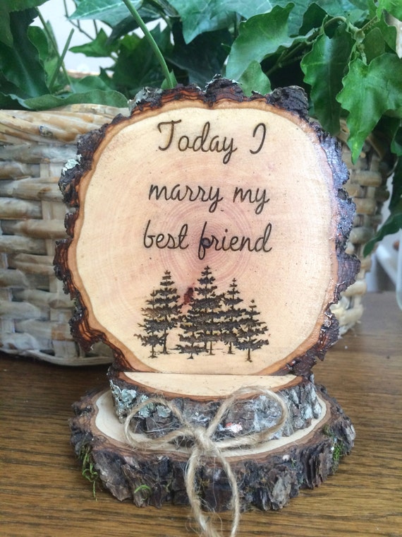 Cake Topper Rustic Wood Wedding Cake Topper by SweetHomeWoods