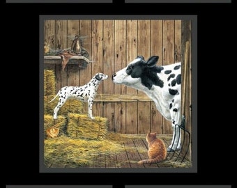 Cow fabric panels | Etsy