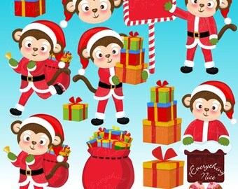 Love Valentine Monkeys Clipart Set by 1EverythingNice on Etsy