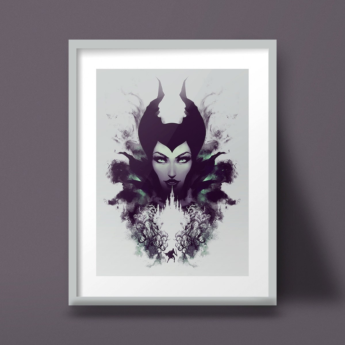 Maleficent Art Print Disney Painting Sleeping Beauty Fairy