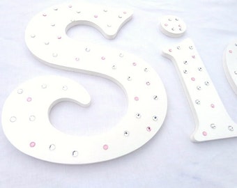 Wizard Academy White Painted Letters Lightning Wall Letters