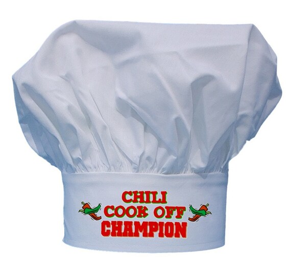 Chili Cook Off Champion Chef Hat White Kitchen Toque Hats