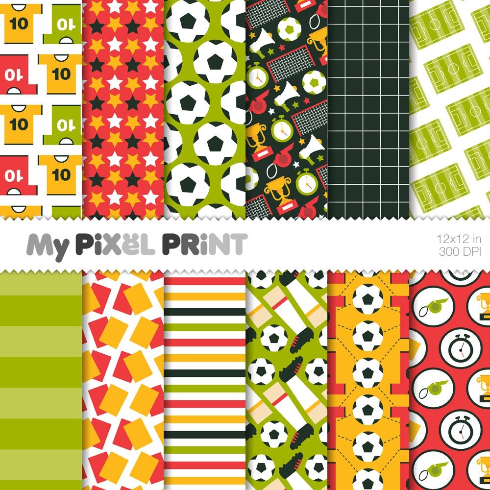 Soccer Champion Red Yellow Football Field Game by mypixelprint