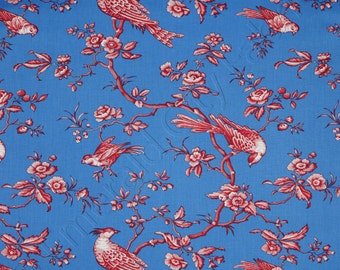 Bird toile fabric | Etsy