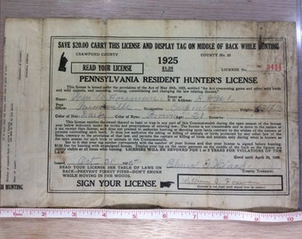 Hunting license | Etsy