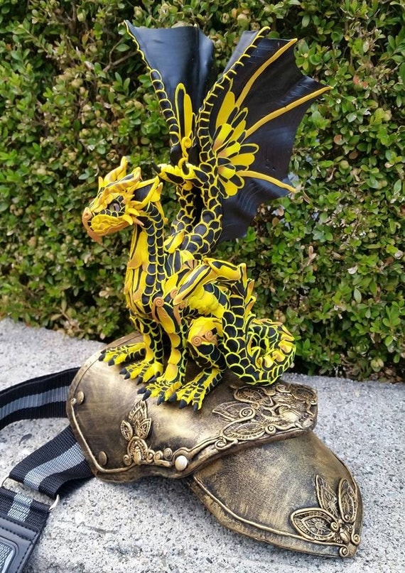 Custom Shoulder Dragon Made to Order Polymer by MakoslaCreations