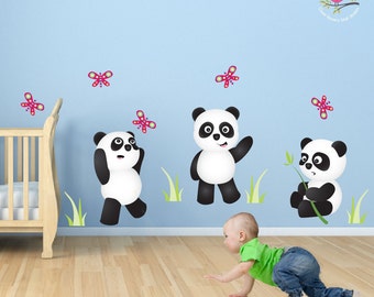 Unique panda wall decal related items | Etsy