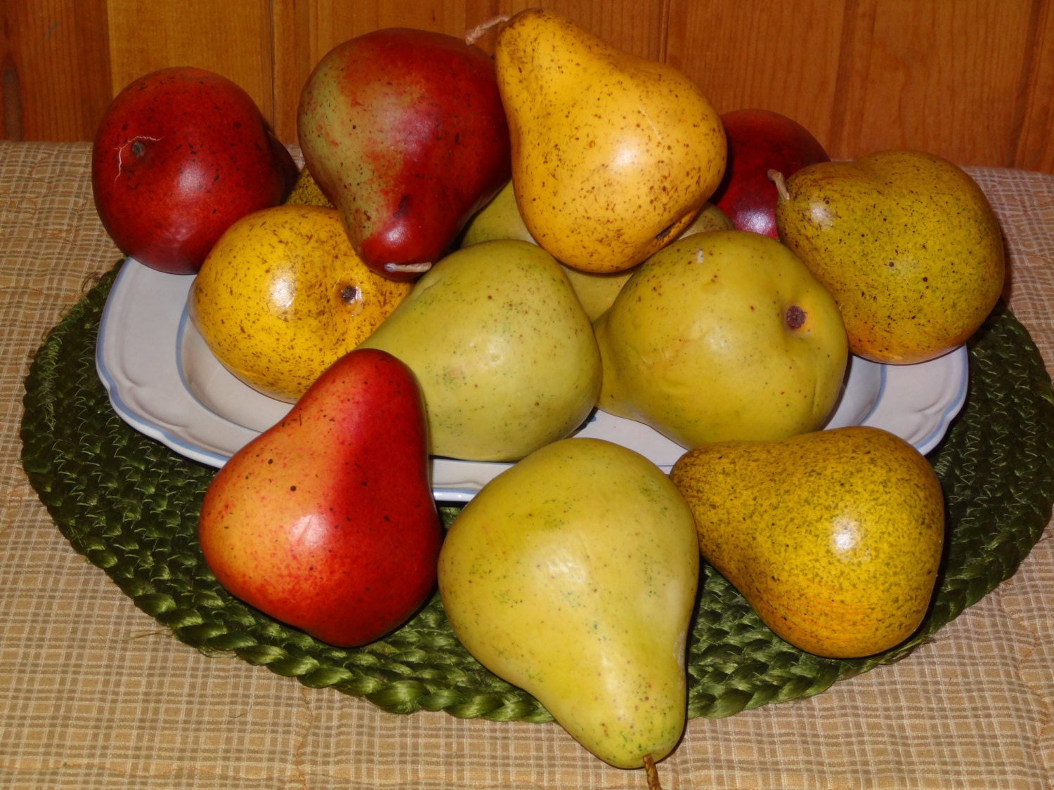Bag of 13 Realistic Fake Pears / Faux Pears / Faux Fruit
