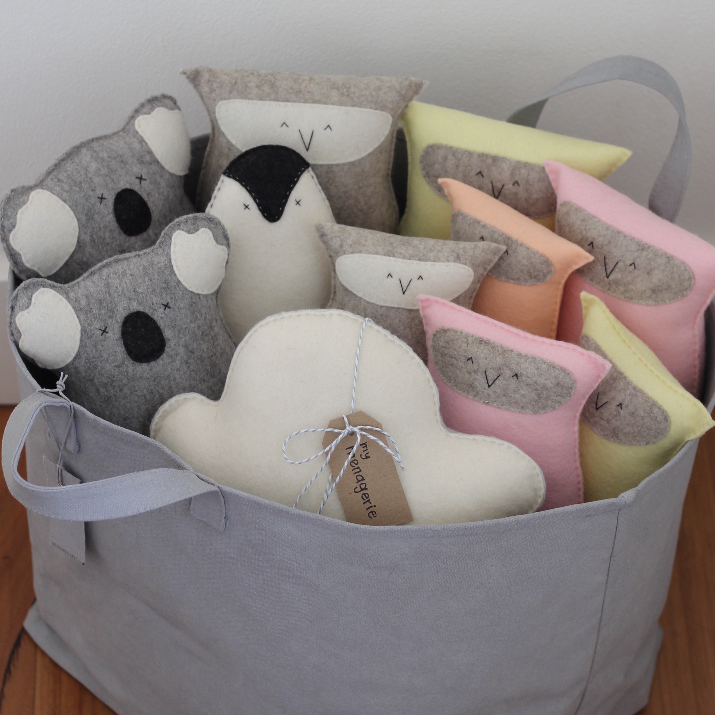 hand-stitched merino wool felt toys & by mymenageriebycaitlin