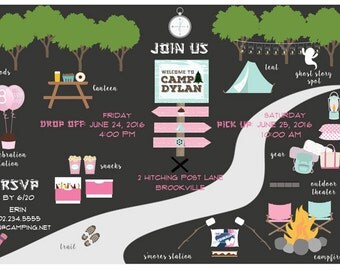 Campfire invitation | Etsy