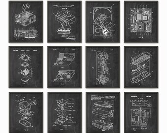 Computer Geek Wall Art Poster Set of 4 No.1 Computer Room