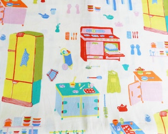 Retro kitchen fabric | Etsy