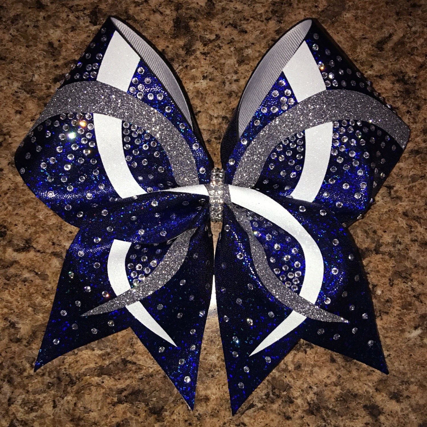 Custom Infinity Design Rhinestone Cheer Bow Available In Any
