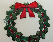 Unique stained glass wreath related items | Etsy