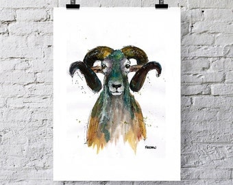 Ram painting | Etsy