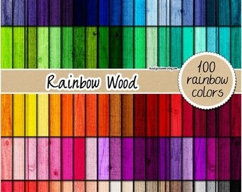 SALE 100 rainbow digital paper rainbow solid by TheDigiRainbow